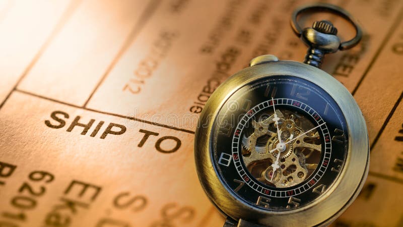 Pocket Watch on Post Envelope Label Stock Image - Image of envelope ...