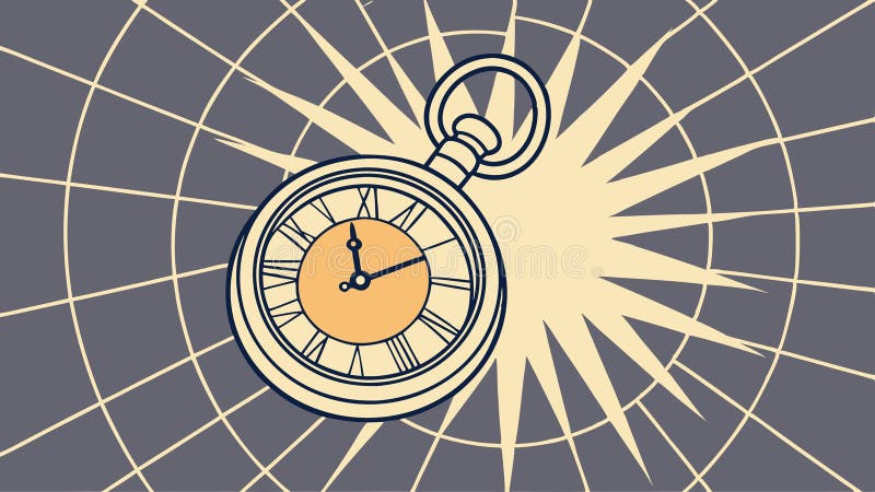 Pocket Watch, Radial Light Beams, Abstract Time, Dynamic Vision. Vector ...