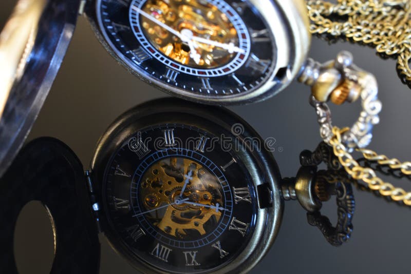 Pocket Watch Reflection stock image. Image of hand, style - 106876063