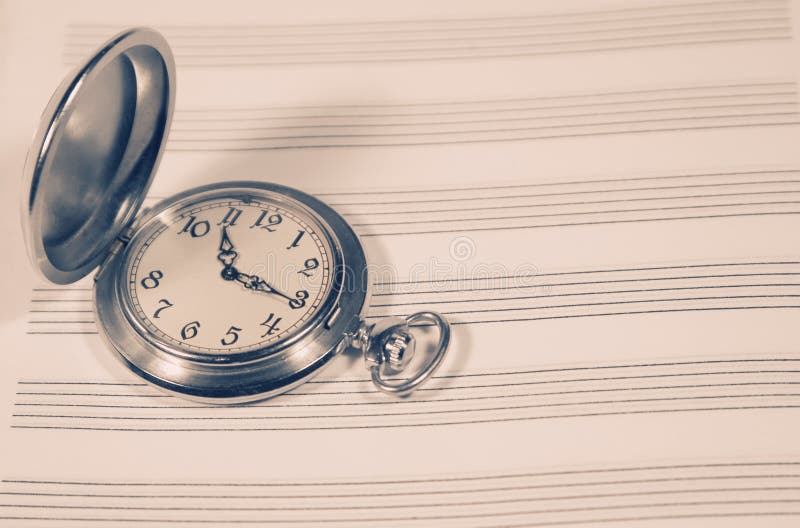 Pocket Watch on Dried Flowers and Leaves Stock Image - Image of floral ...