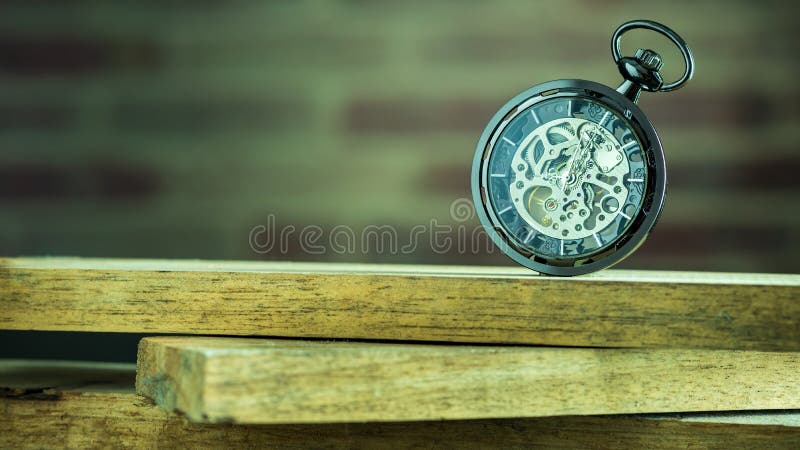 Pocket Watch on Stacked Lumber in Morning. Stock Image - Image of ...