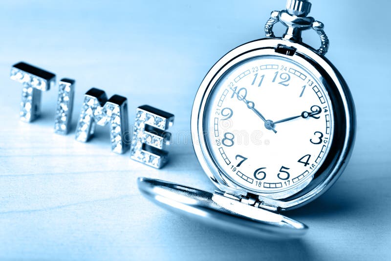 Pocket Watch With Text Of Time Stock Image - Image of dial, concept ...