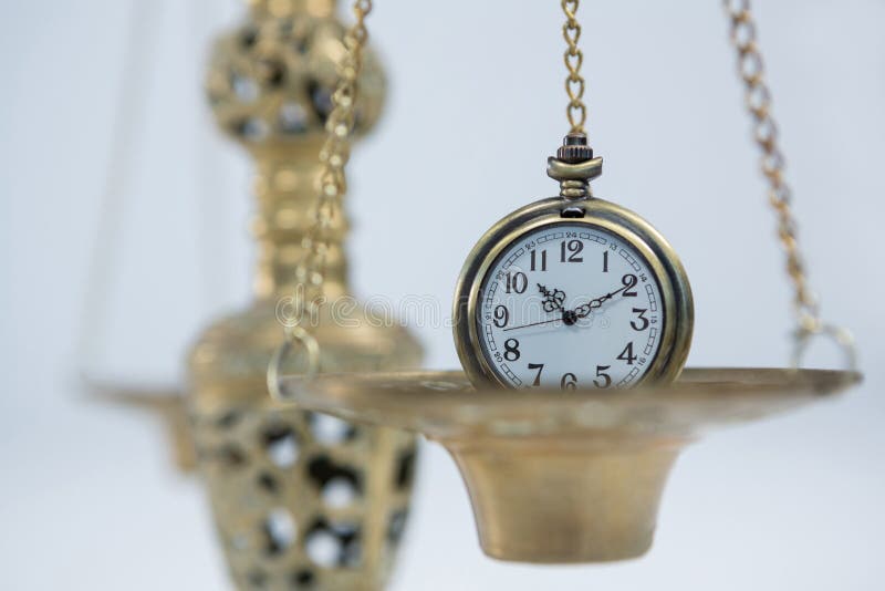 Pocket Watch on Weight Scale Stock Image - Image of scales, concept ...