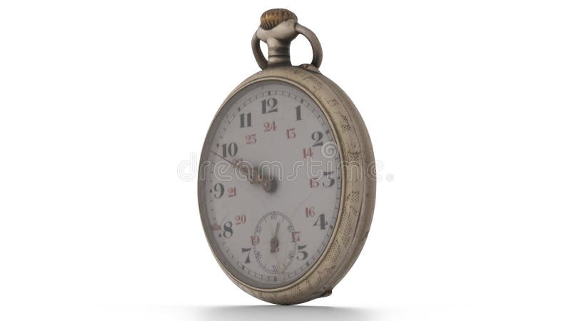 Pocket Watch on White Background Stock Illustration - Illustration of ...
