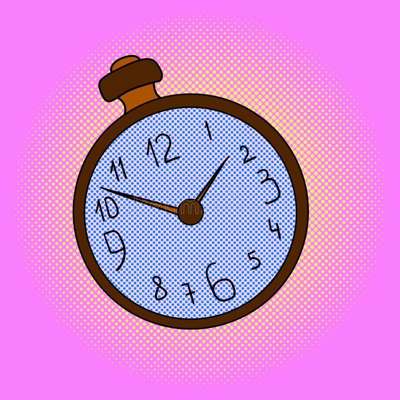 Pocket Watches Pop Art Design Raster. Clock Separate Objects. Timer ...