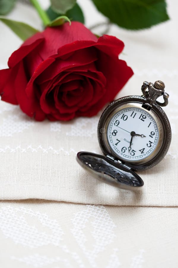 Pocket Watches and Rose stock photo. Image of fashioned - 24079170