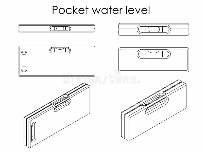 Pocket Water Level. Outline only Stock Vector - Illustration of angle ...
