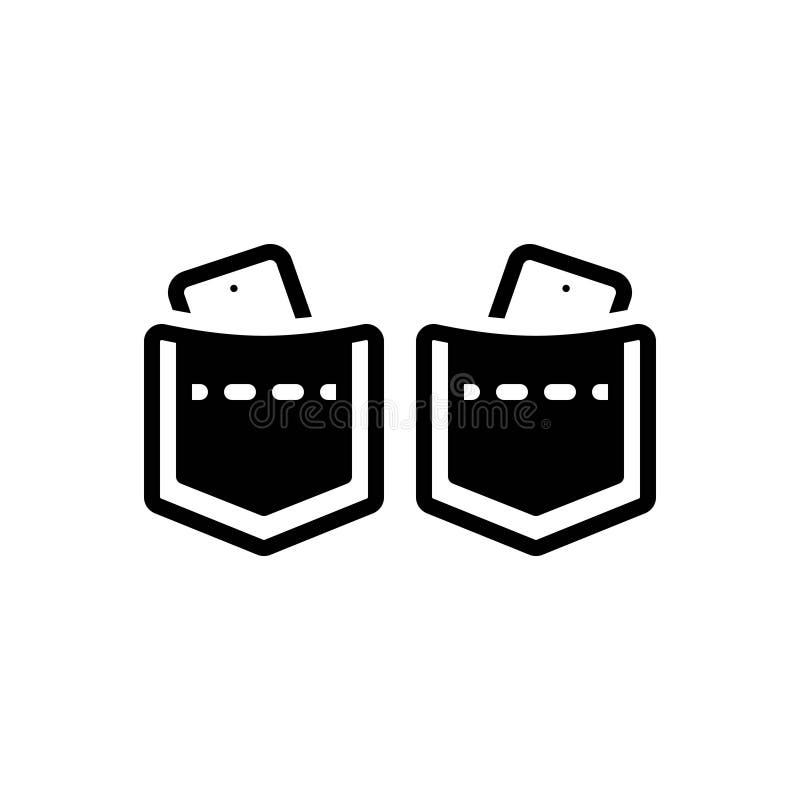 Black Solid Icon for Pockets, Patch and Style Stock Illustration ...