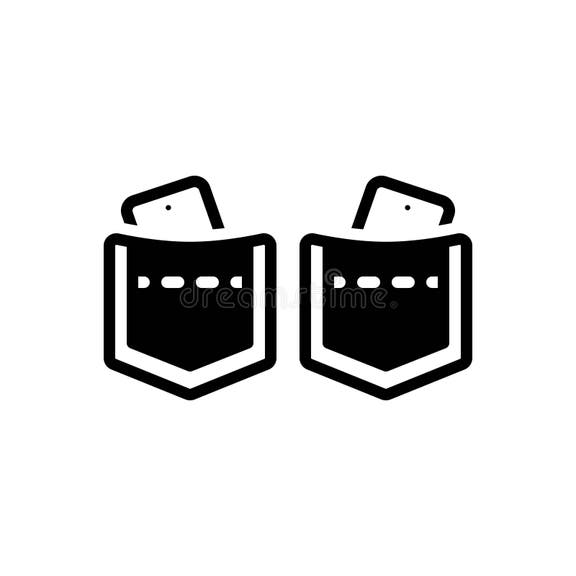 Black Solid Icon for Pockets, Patch and Style Stock Illustration ...