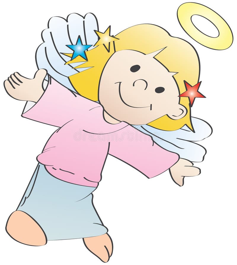 Poco angelo, vettore illustrazione vettoriale. Illustrazione di vettore ...