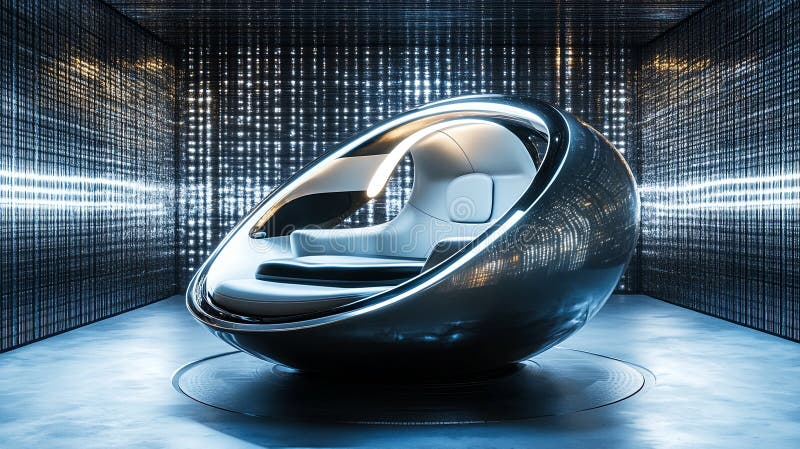 Pod in High-tech Chamber, Metallic Tones . Stock Photo - Image of wash ...