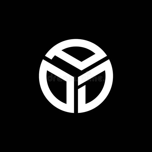 POD Letter Logo Design on Black Background. POD Creative Initials ...