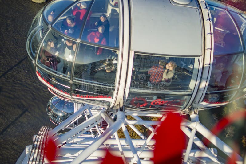 The Pod of London Eye with People Having Drinks Onboard Editorial Image ...
