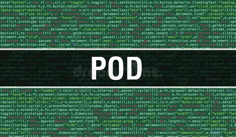 POD Text Written on Programming Code Abstract Technology Background of Software Developer and ...