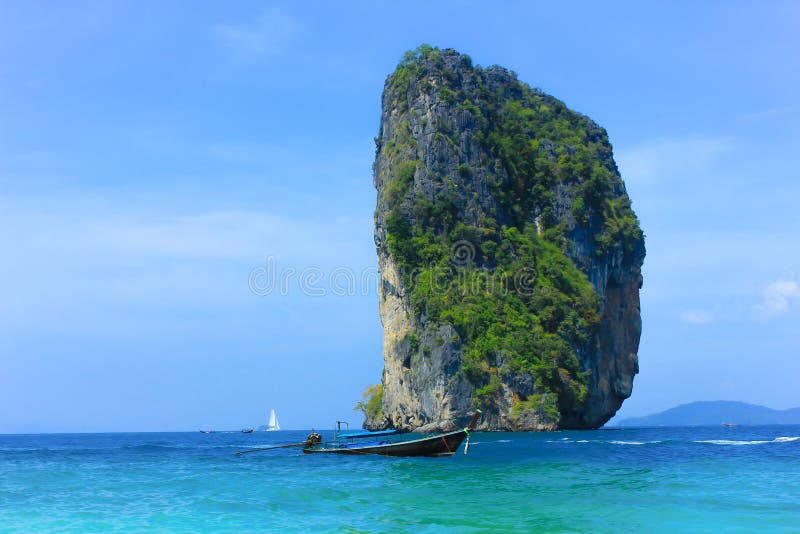 Poda Island in Krabi Thailand Stock Photo - Image of coastline, ocean ...