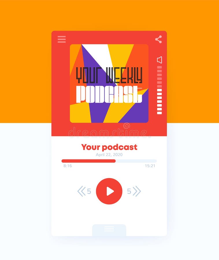 Podcast App, Mobile Ui Design, Vector Interface Stock Vector ...