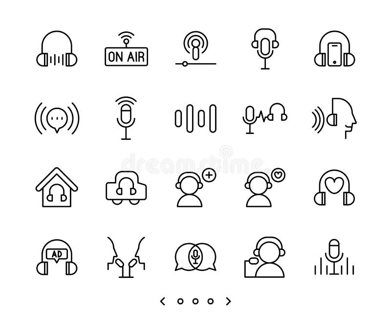 Audio line icons set stock vector. Illustration of electric - 54783845