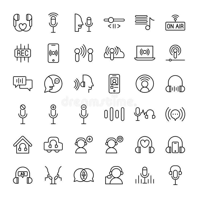 Podcast Audio Radio Logo Template Stock Vector - Illustration of music ...