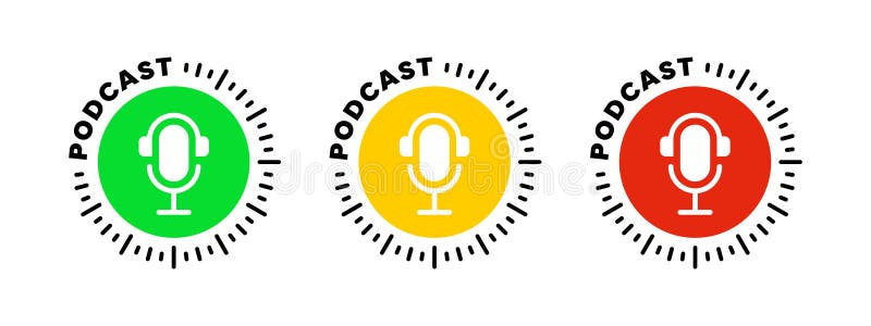 Podcast Badge. Broadcast Logo Concept Stock Illustration - Illustration ...