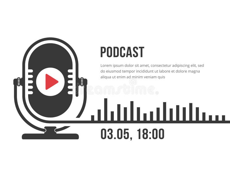 Podcast Banner stock vector. Illustration of blog, play - 253089823