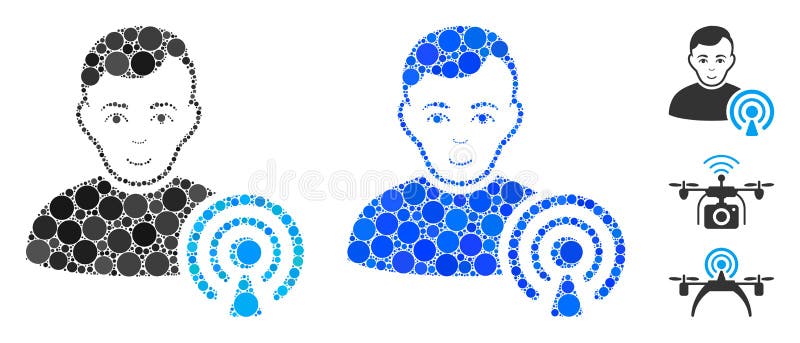 Podcast Creator Composition Icon of Round Dots Stock Illustration ...