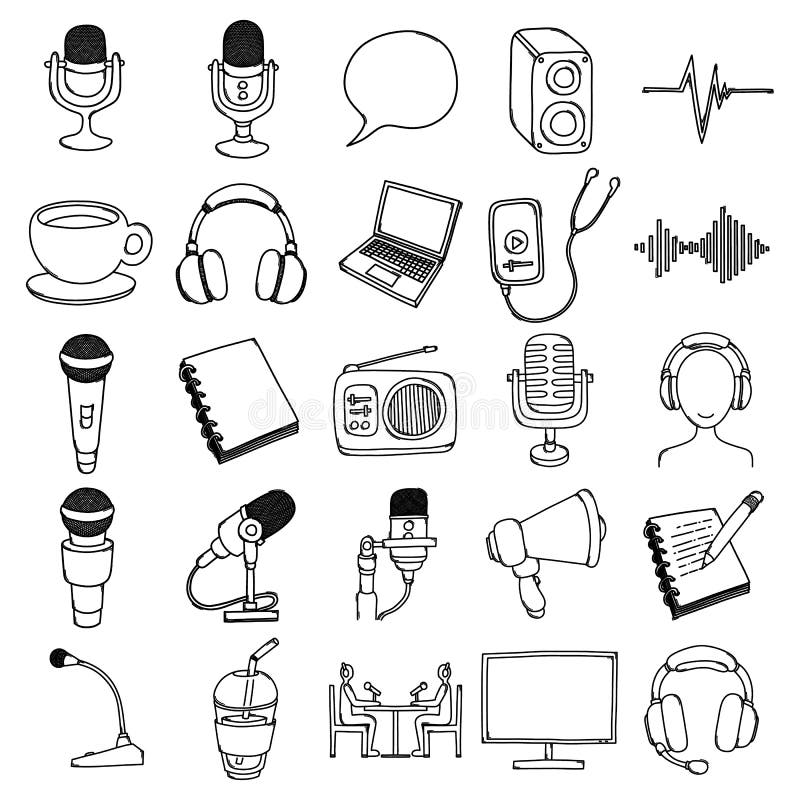 Line Drawing Podcast Stock Illustrations – 731 Line Drawing Podcast ...