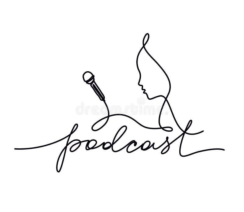 Cursive Podcast Mic Stock Illustrations – 6 Cursive Podcast Mic Stock ...