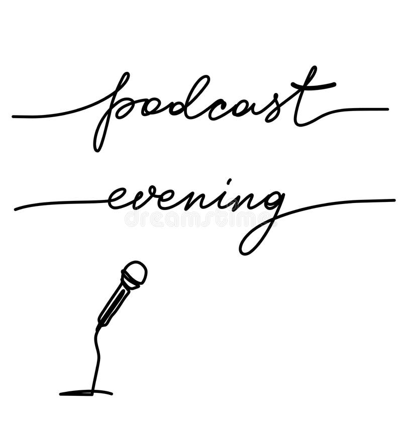 Cursive Podcast Mic Stock Illustrations – 6 Cursive Podcast Mic Stock ...