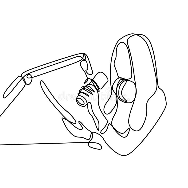 Podcast Studio Continuous Line Drawing Stock Illustration ...