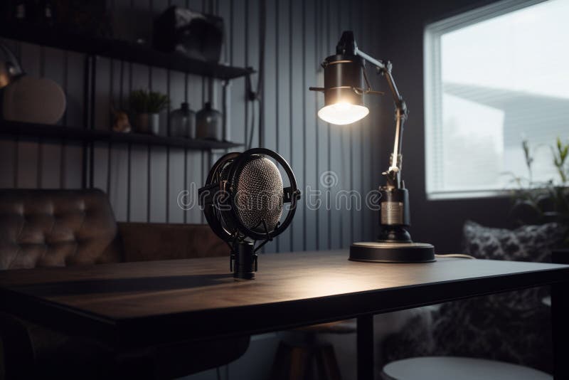 Podcast in Good Lighting for Commercial Use Stock Illustration ...