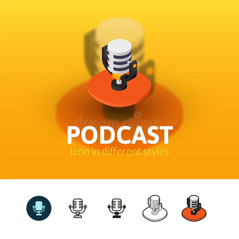 Podcast Icon in Different Style Stock Vector - Illustration of ...