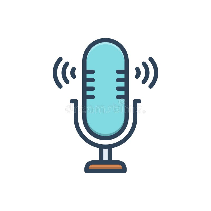 Color Illustration Icon for Podcast, Microphone and Sound Stock Vector ...