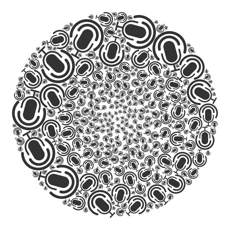 Podcast Icon Round Cluster Collage Stock Vector - Illustration of ...