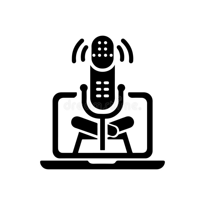 Podcast Icon Silhouette Art Illustration Stock Vector - Illustration of ...