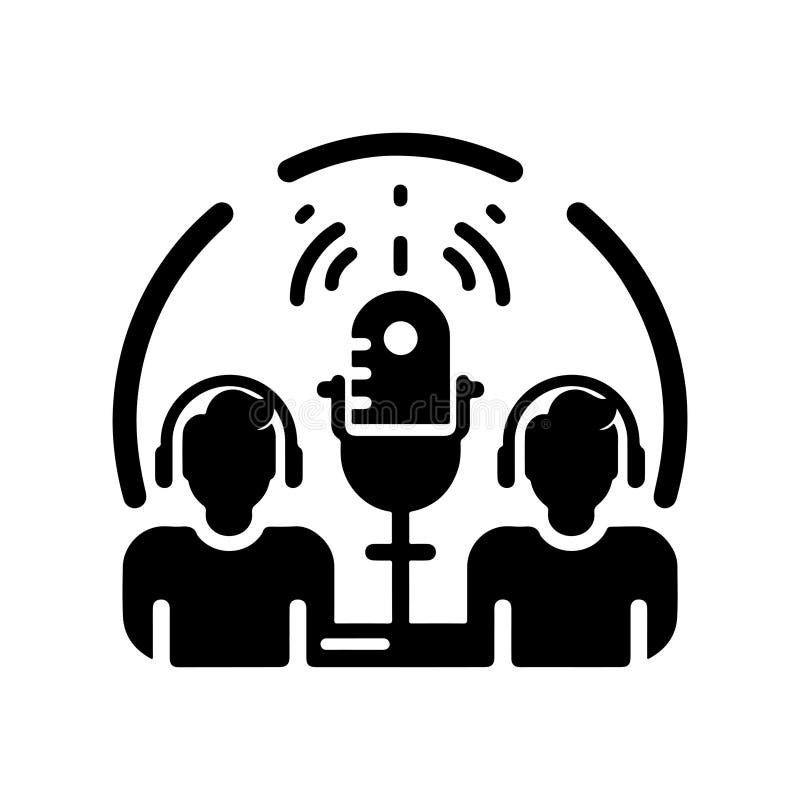 Podcast Icon Silhouette Art Illustration Stock Vector - Illustration of ...