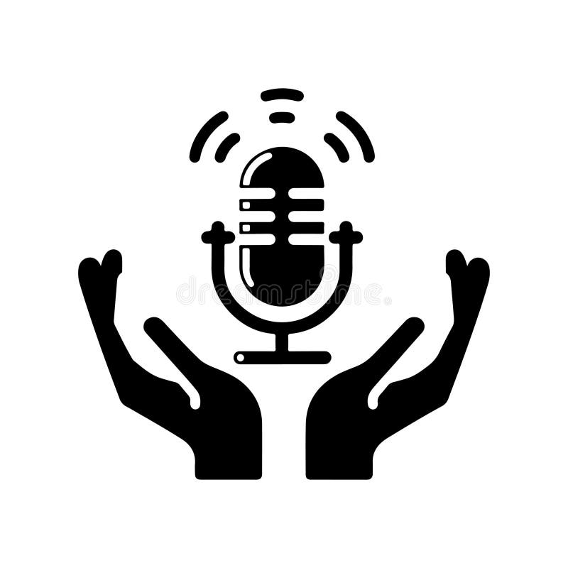 Podcast Icon Silhouette Art Illustration Stock Vector - Illustration of ...