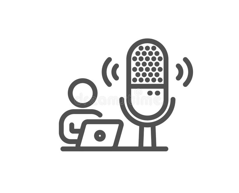 Podcast Line Icon. Studio Mic Sign. Vector Stock Vector - Illustration ...