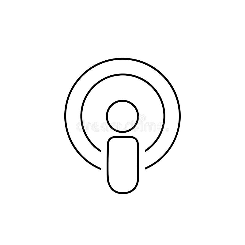Podcast Line Icon. Vector Illustration in Flat Stock Vector ...