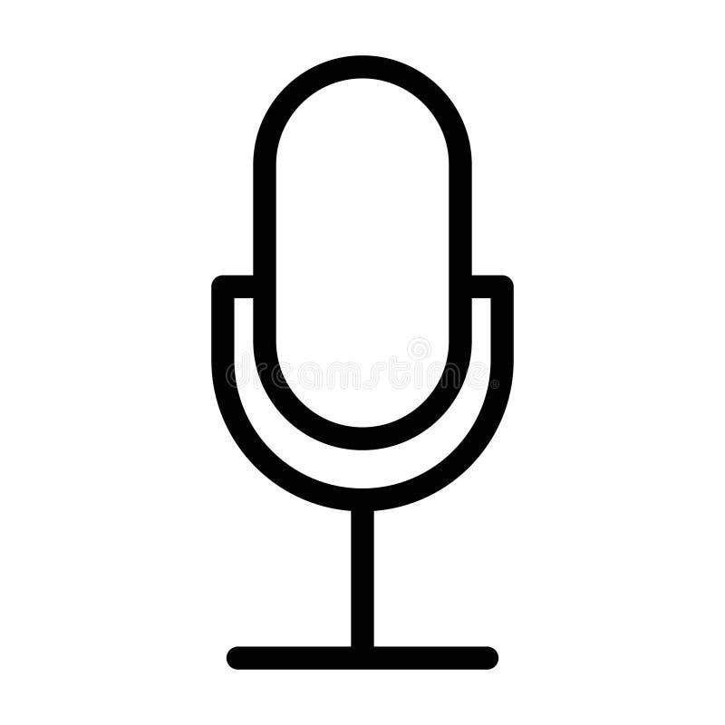 Podcast Linear Logo Mark in Black and White Stock Vector - Illustration ...
