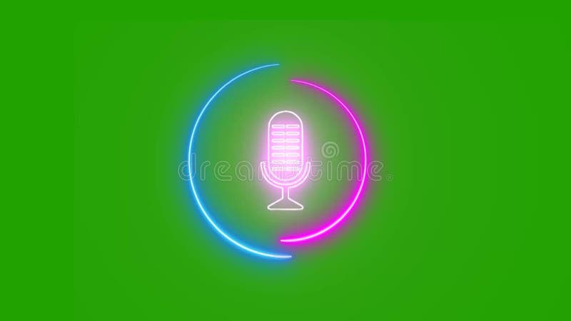Podcast Logo Blue Light Effect Green Screen Background Stock Video ...