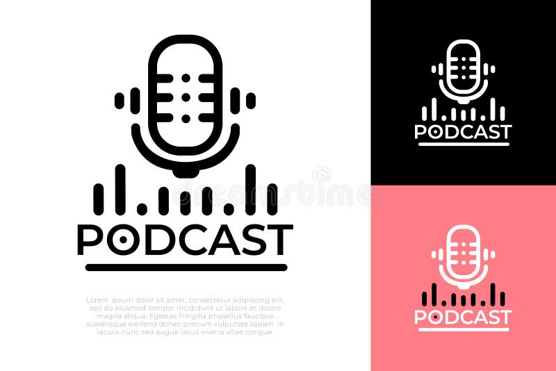 Podcast Logo Collection. Set of Different Podcast Icons Stock Vector ...