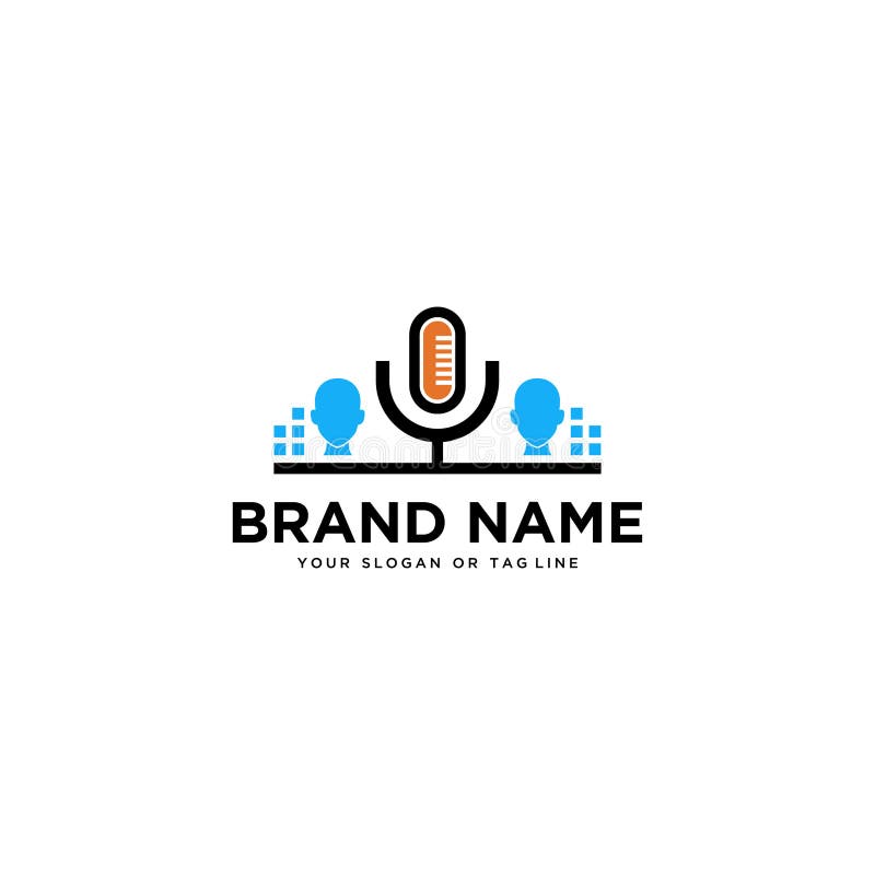 Podcast Logo Design and Human Vector Stock Vector - Illustration of ...