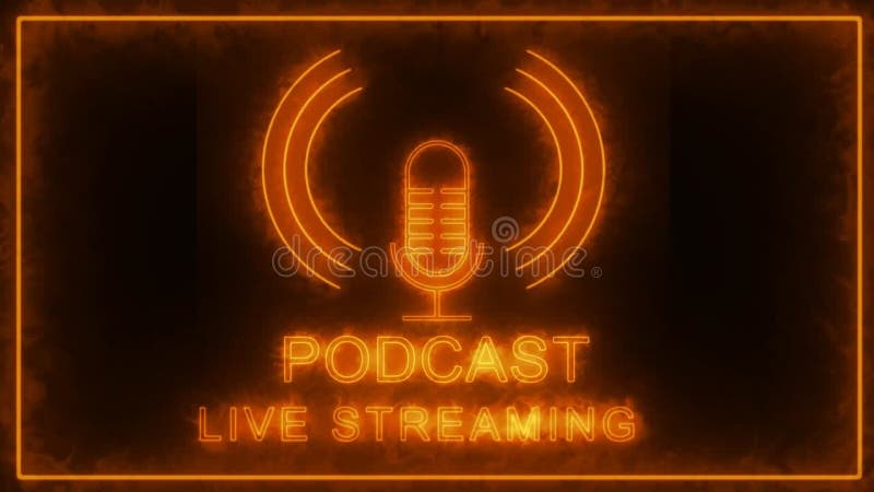 Podcast Logo Neon Light Effect Green Screen Background Stock Video ...