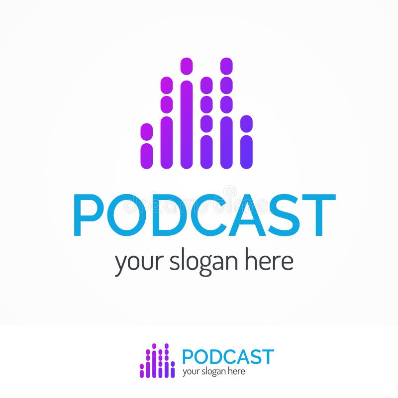 Podcast Logo Line Style Color Gradient Isolated Stock Vector ...