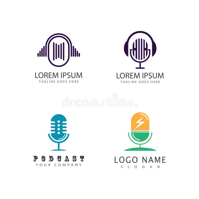 Podcast logo vector symbol stock vector. Illustration of audio - 340480668