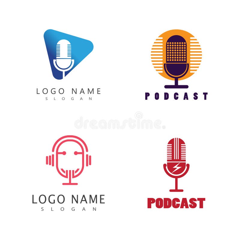 Podcast logo vector symbol stock vector. Illustration of microphone ...