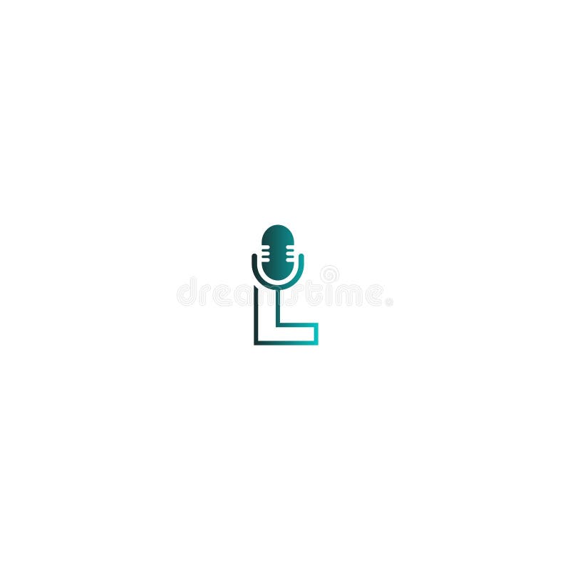 Podcast Mic Font Letter Design Vector Illustratie - Illustration of ...