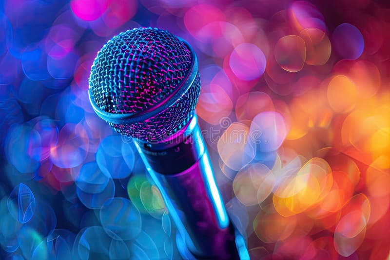 Podcast Microphone on Abstract Background Stock Illustration ...