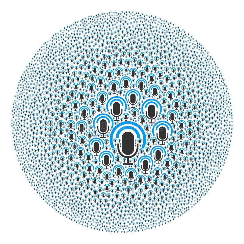 Podcast Microphone Icon Spheric Cluster Mosaic Stock Vector ...