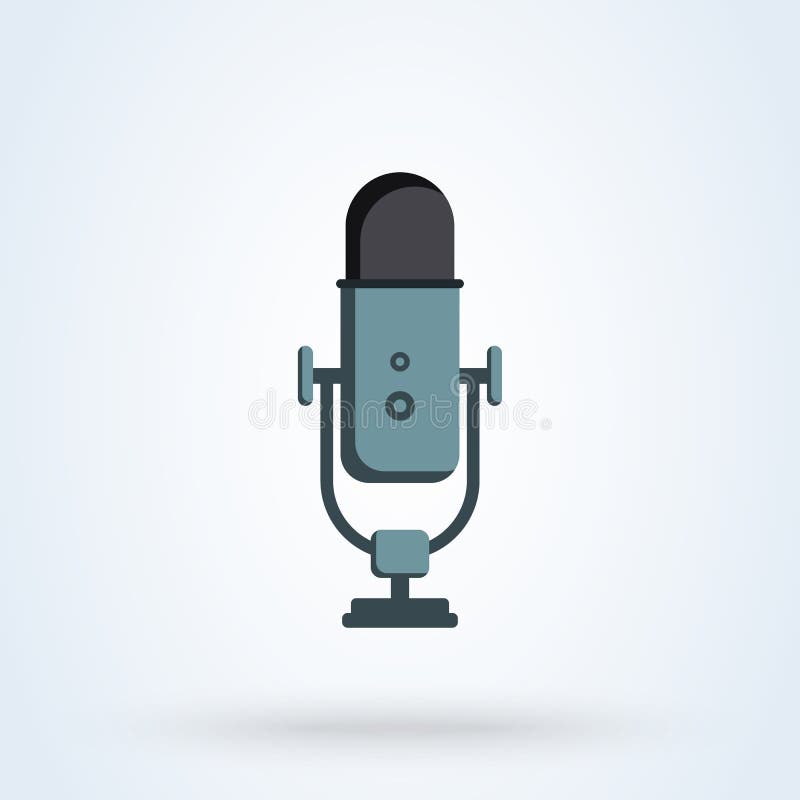 Podcast Microphone. Simple Vector Modern Icon Design Illustration Stock ...